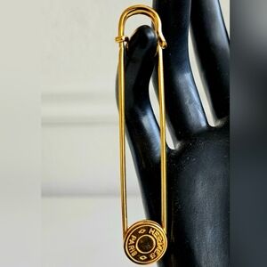Hermes | Jewelry | Hermes Goldplated Safety Pin Brooch | Poshmark